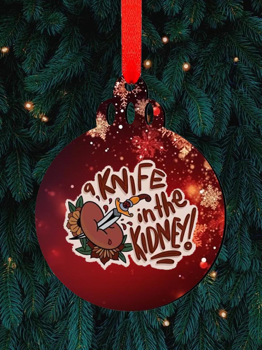 Funny Sister Wives Knife in the Kidney Christmas Ornament - Perfect ...