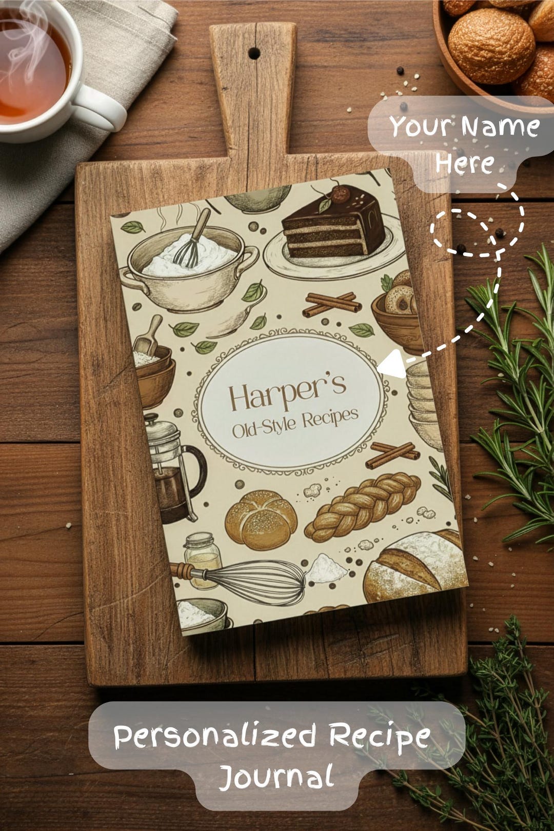 Personalized Recipe Book: Custom Cookbook Journal, Bridal Shower Gift ...