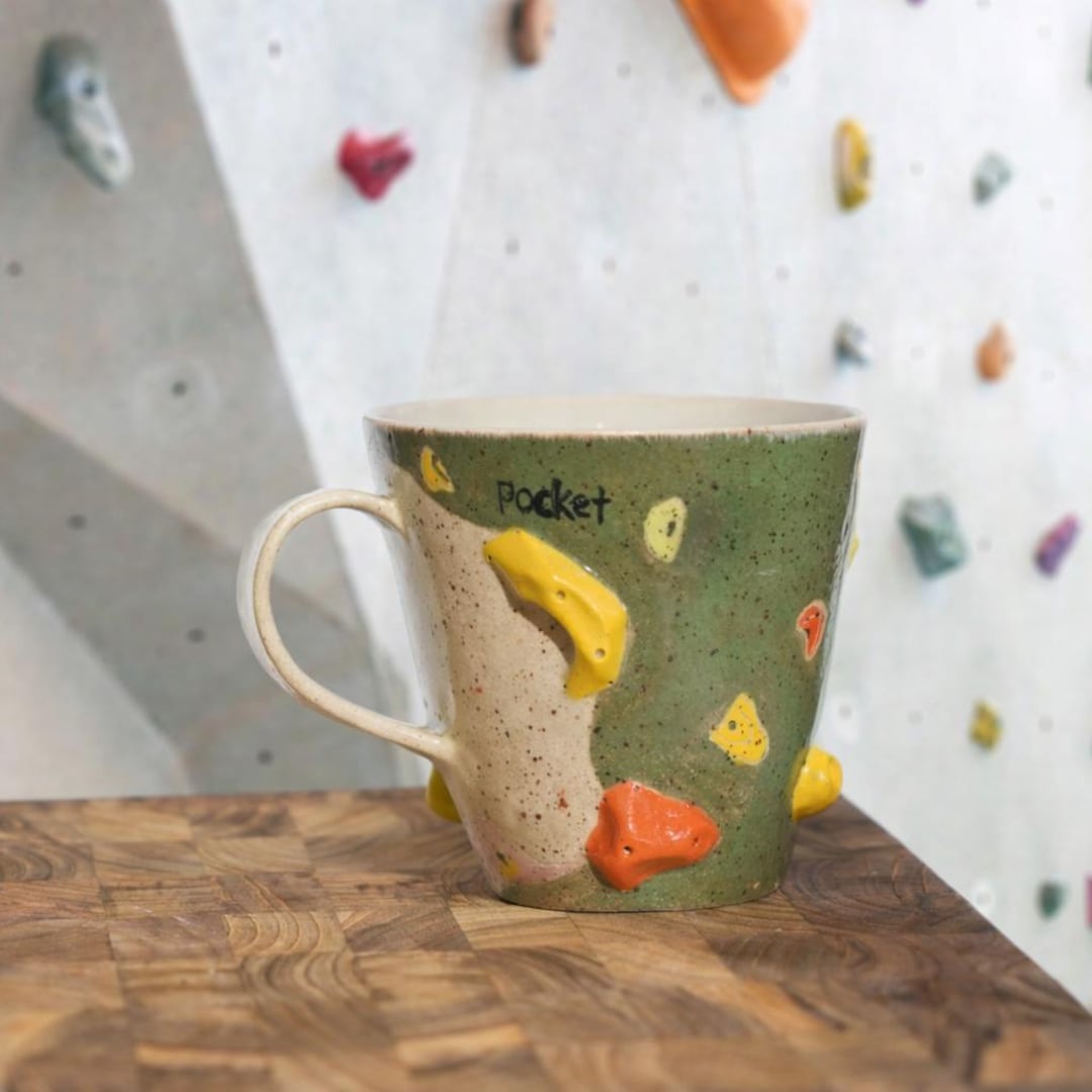 Rock Climbing Mug – Handmade Ceramic Boulder Cup With Grip | Gift for ...