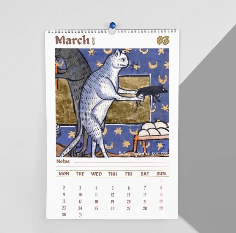 2026 Ugly Medieval Cats Wall Calendar, Quirky Art History Gift - Etsy