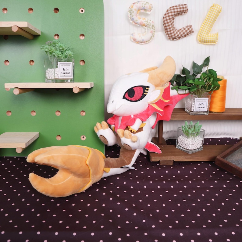Monster Hunter Malzeno Plush Toy Handmade Long Tail Soft Stuffed Dragon ...