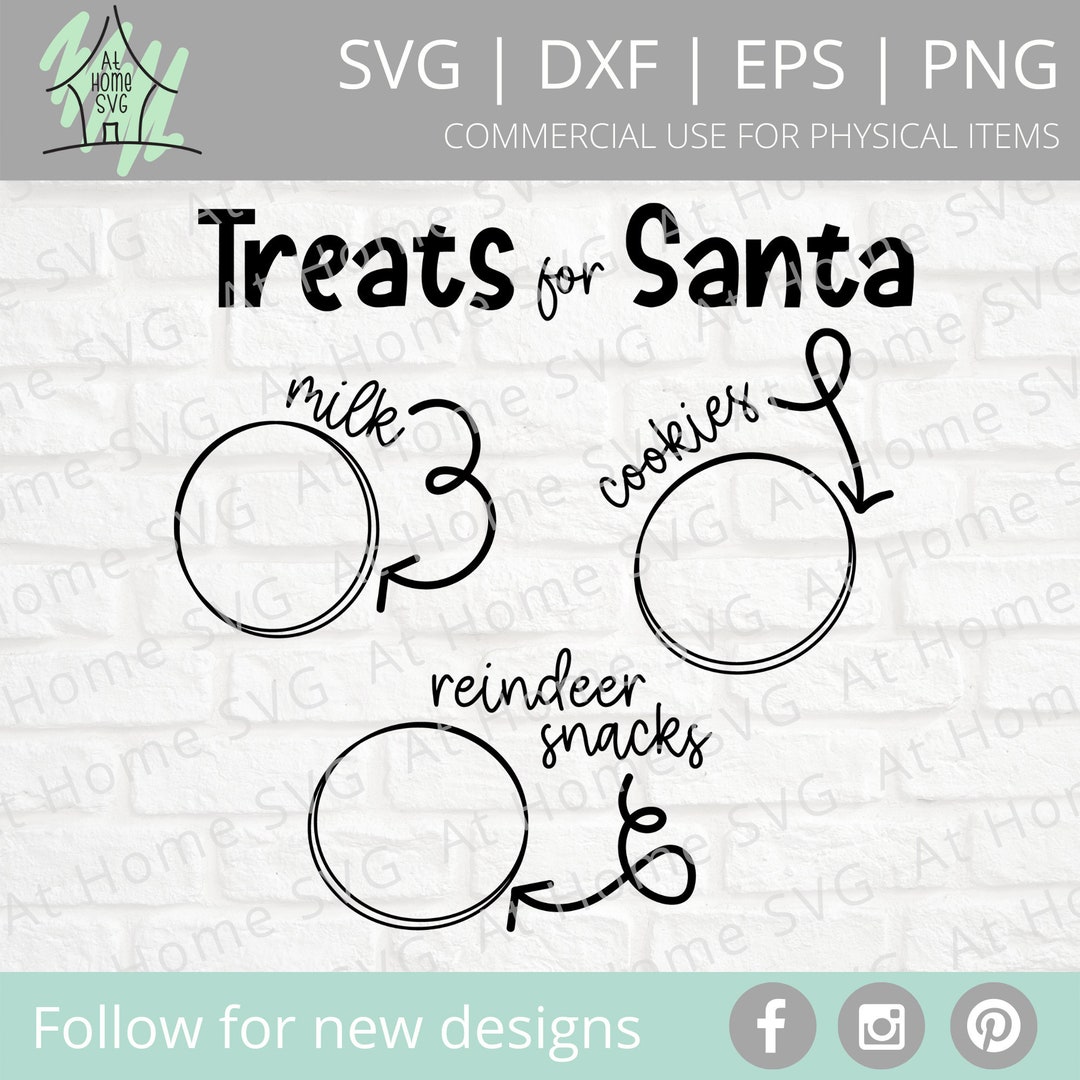 Treats for Santa SVG Santa Cookie Plate SVG Cut Files for Cricut ...