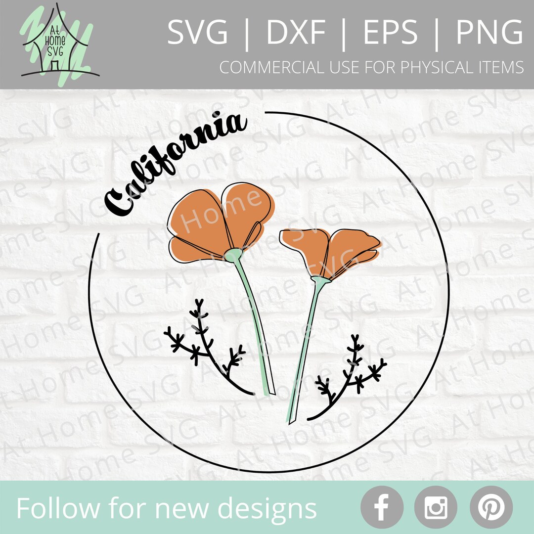 California State Flower SVG California SVG Poppy SVG Cut File for ...