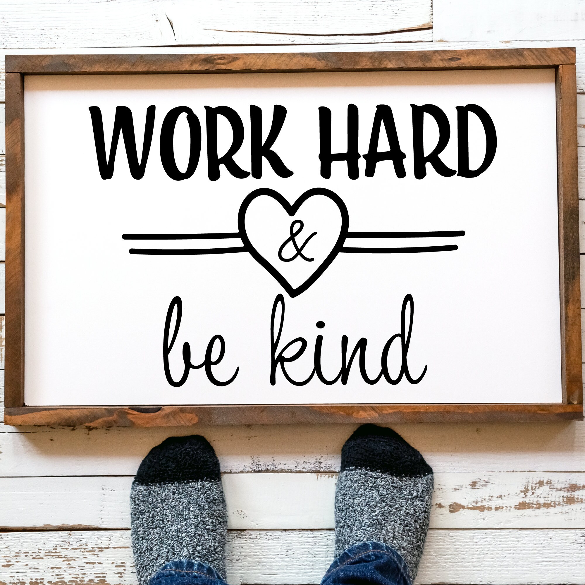 Work Hard Be Kind SVG Work Hard SVG Hand Drawn Cut File Be Kind Cut ...