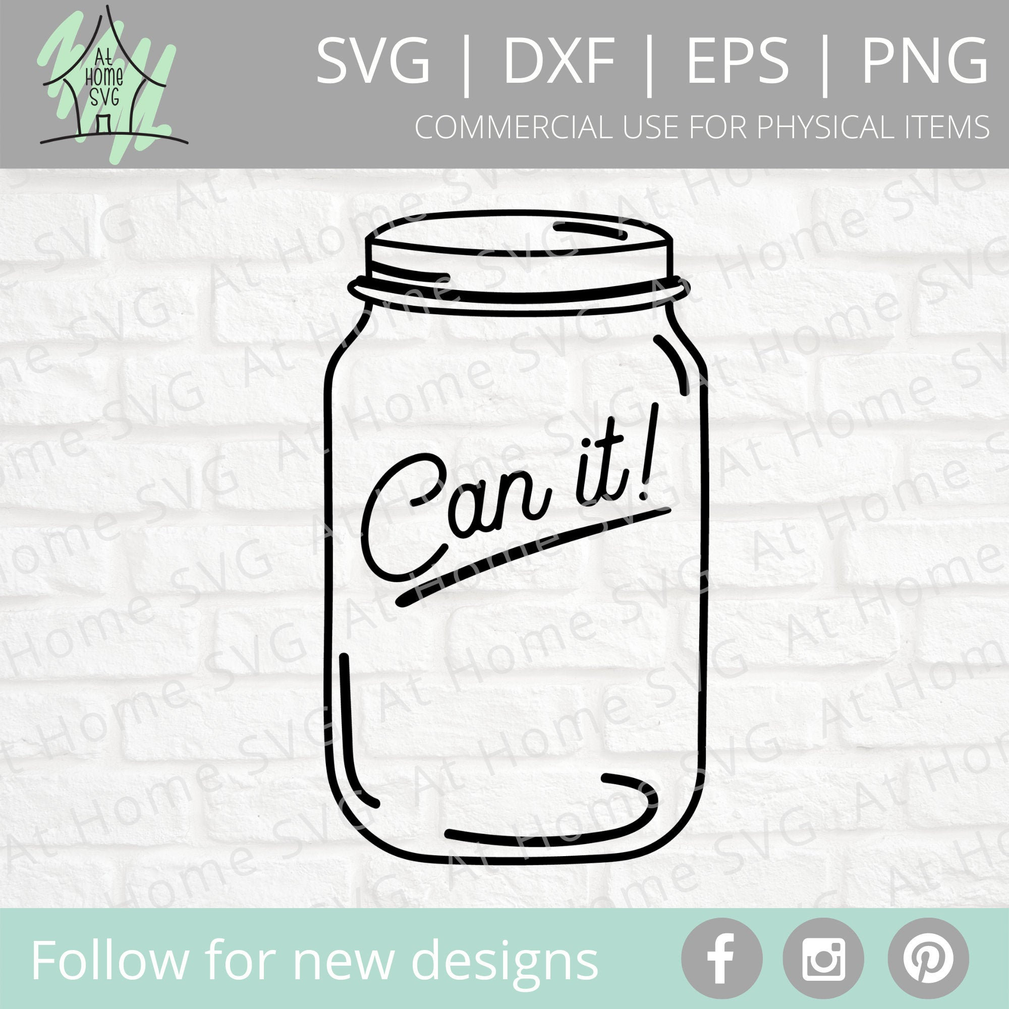 Mason Jar SVG Can It SVG Farmhouse SVG Hand Drawn Cut File Funny Quote ...