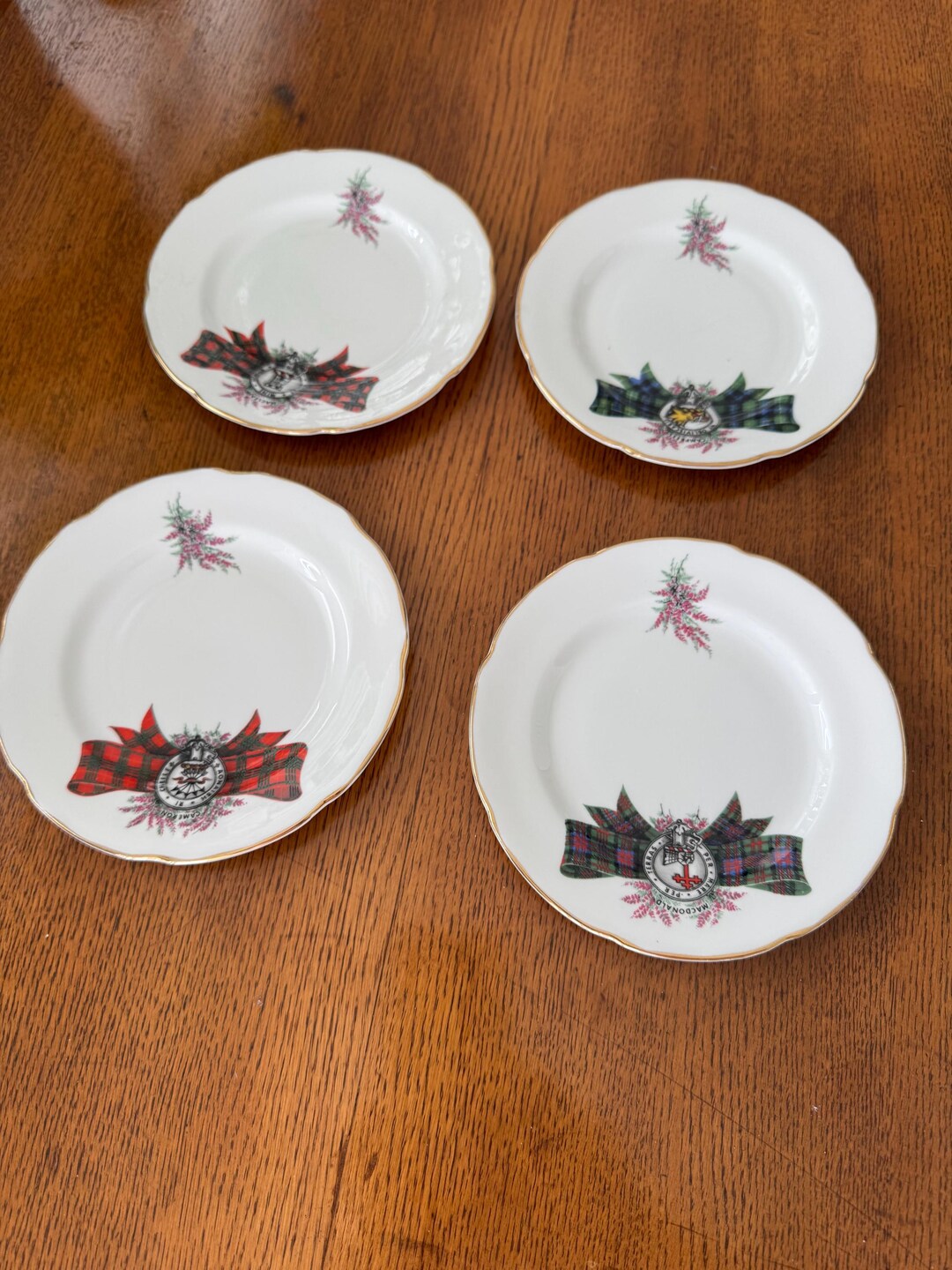 Vintage Royal Grafton Clan Plates | Scottish Tartan Fine Bone China ...