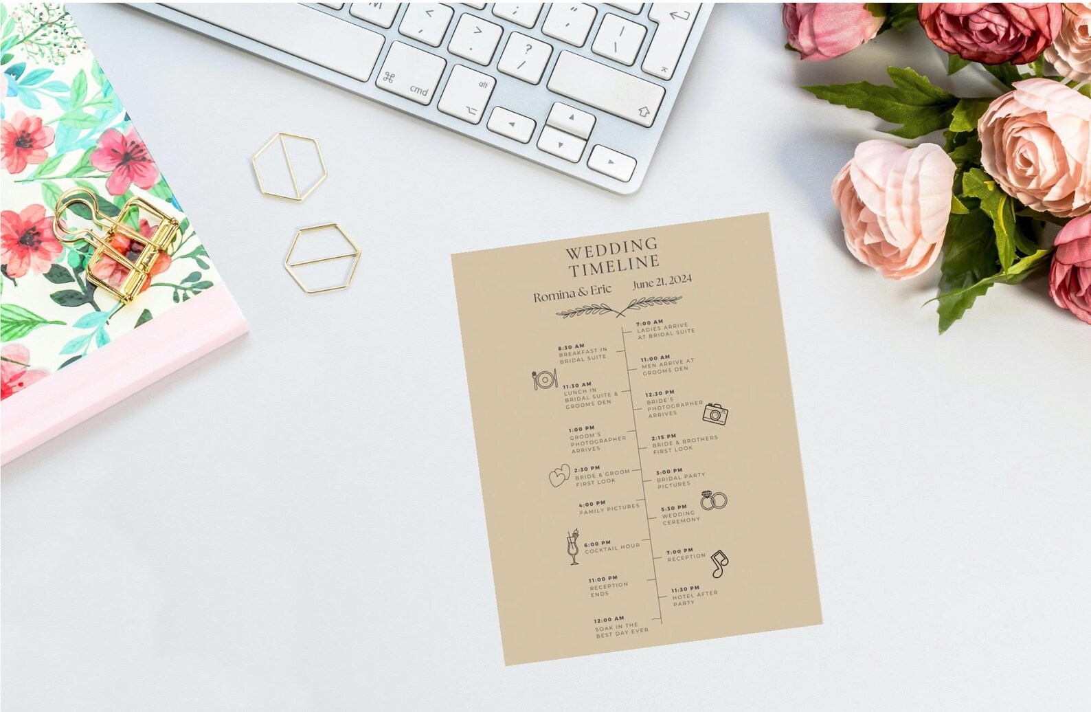 Editable Wedding Day Timeline Digital Template - Etsy