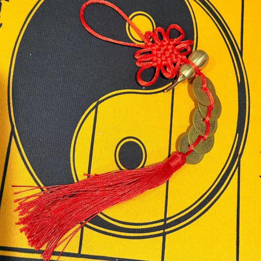 Chinese Red String Coin Bracelet Taoist Feng Shui Inspired Amulet ...