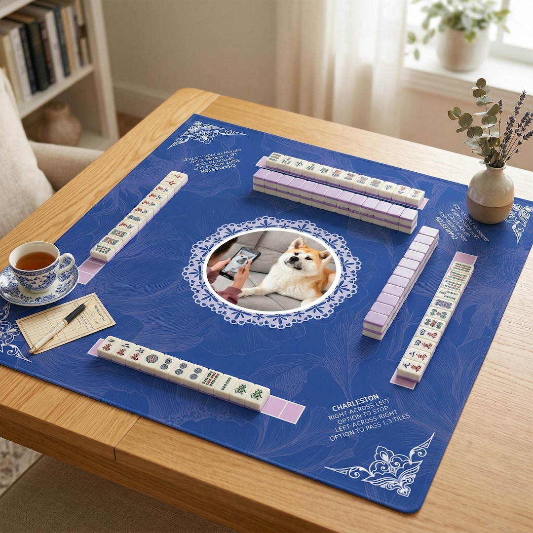 American-style Custom Mahjong Mat (with Rules Instructions) | Non-slip ...