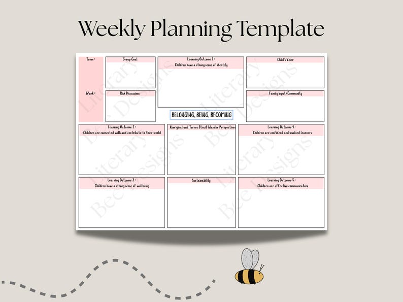 Weekly Planning Template - EYLF Teaching Resource - Etsy