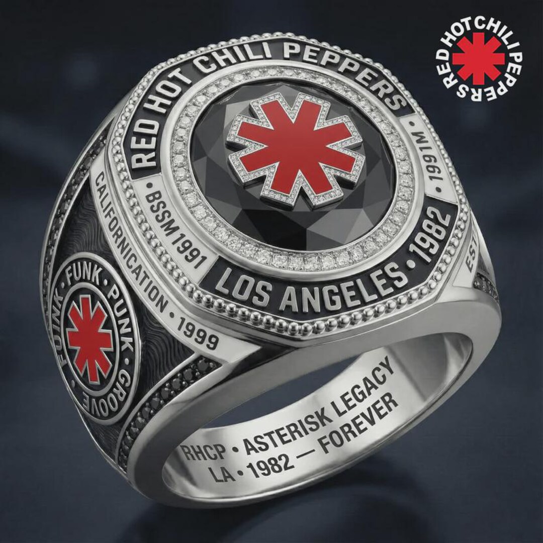 Red Hot Chili Peppers Ring Asterisk Logo Rock Band Jewelry ...