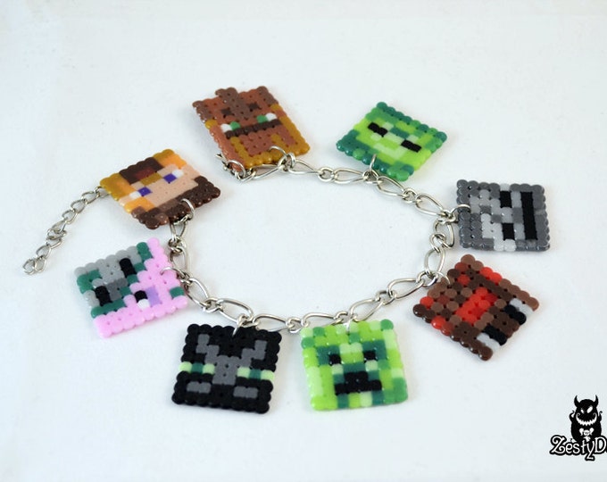 Girly Perler Hama Beads 8bit Bracelet - Etsy