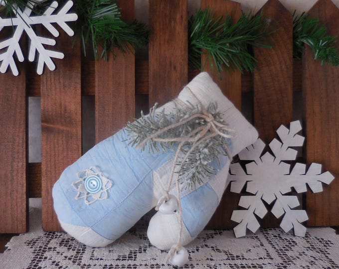 Handmade Vintage Quilted Mitten Ornament Bowl Filler Christmas Winter ...
