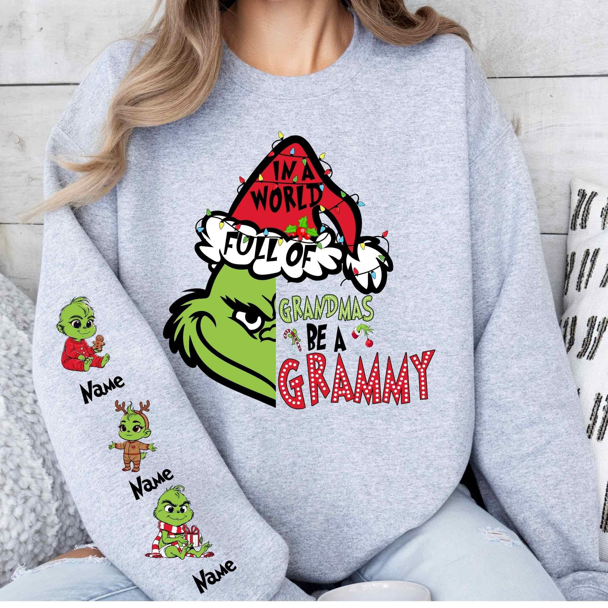 Personalized Baby Grinch Christmas PNG Bundle, Grinch Grandma Quotes ...