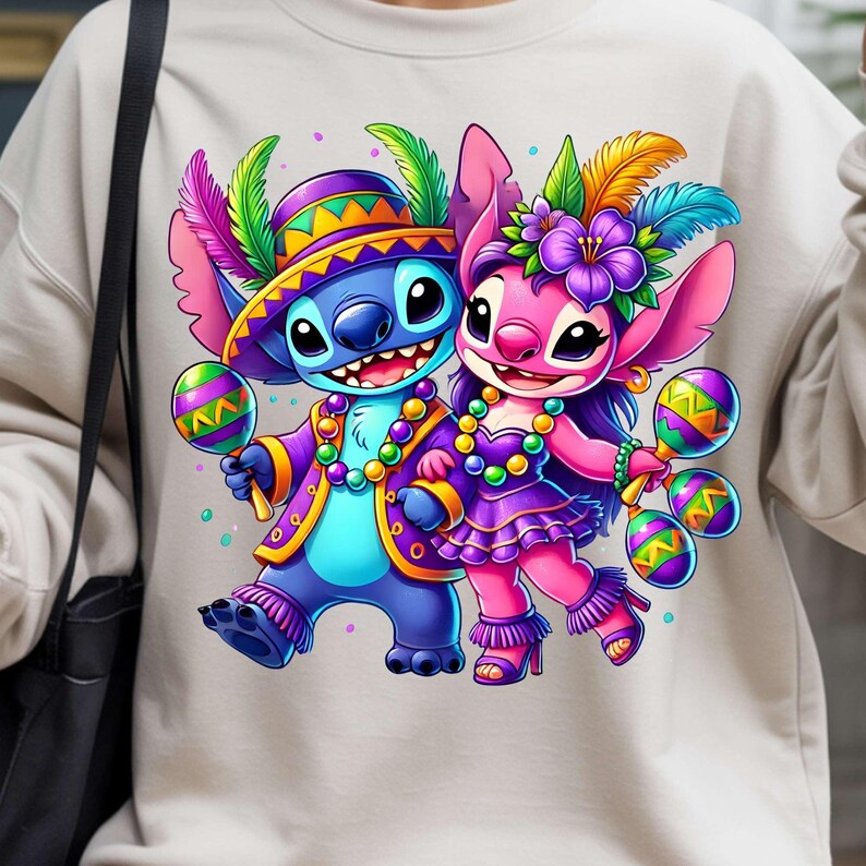 Stitch Mardi Gras Png Bundle: Lio and Stitch Louisiana Festival New ...
