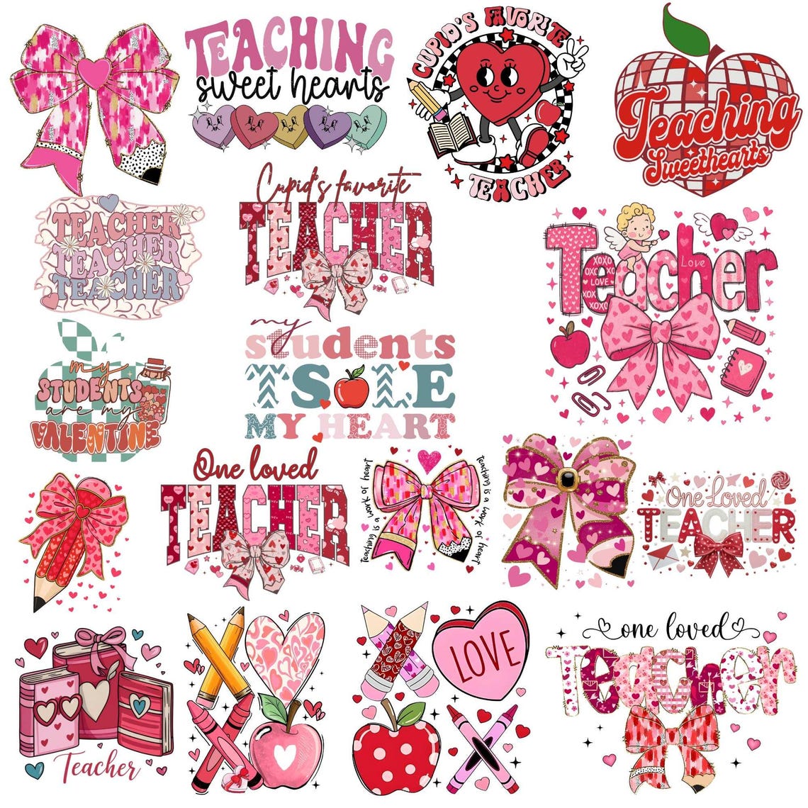 Preppy Teacher Valentine Png Bundle: Valentine Classroom Design - Etsy