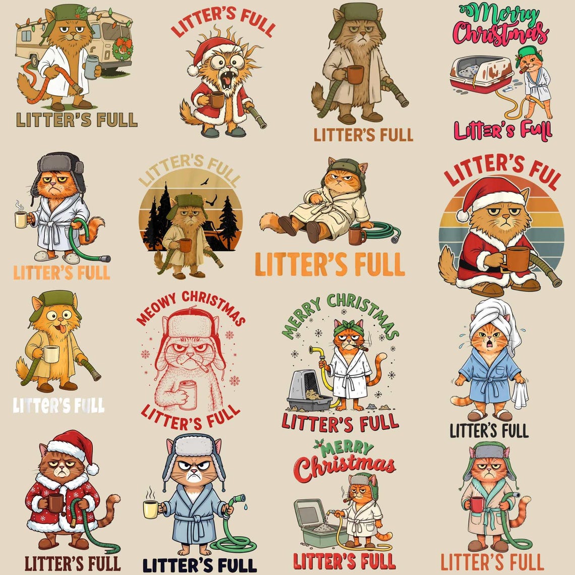 Litter’s Full Christmas Cat Clipart PNG: National Lampoon's Christmas ...