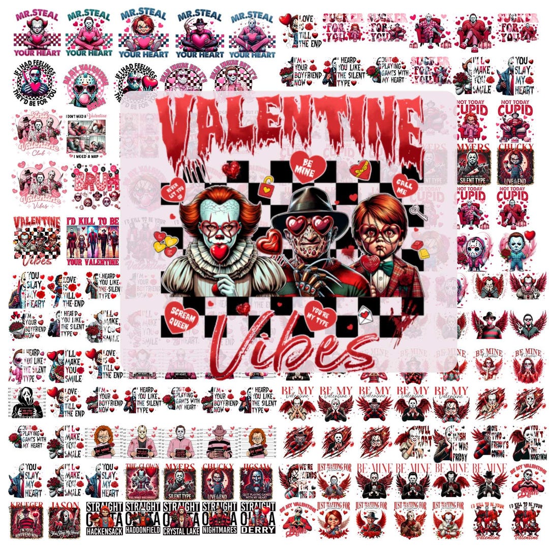 Valentine Killer Png Bundle: Dark Romance Characters, Horror Movie ...