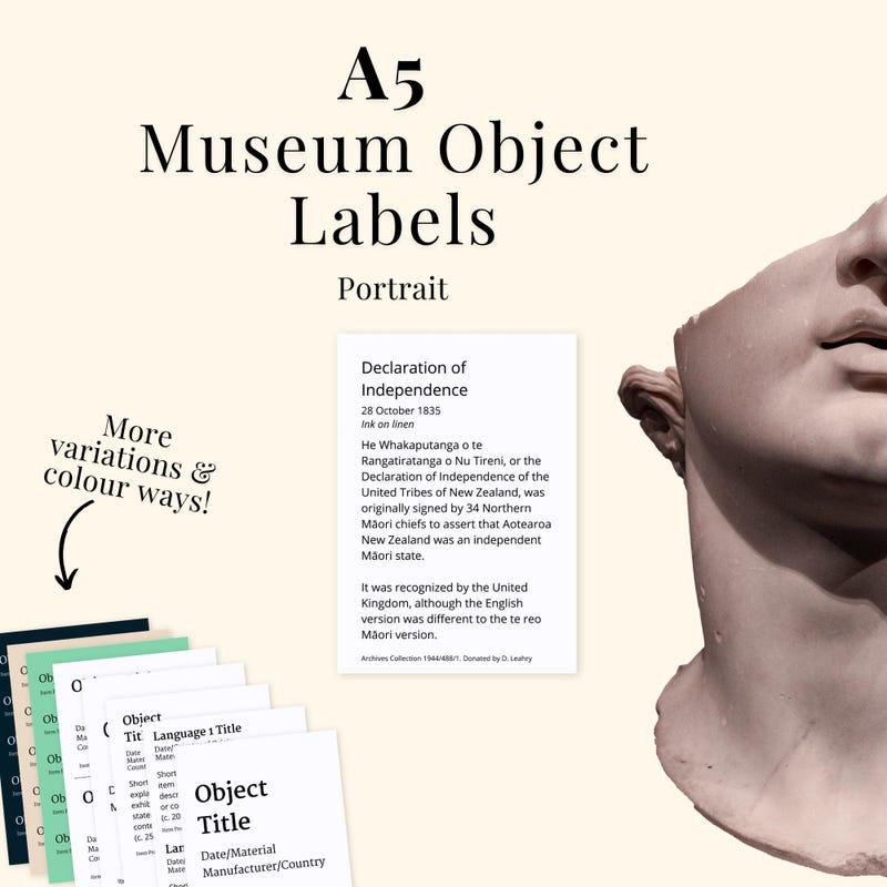 Museum Label Template - Etsy