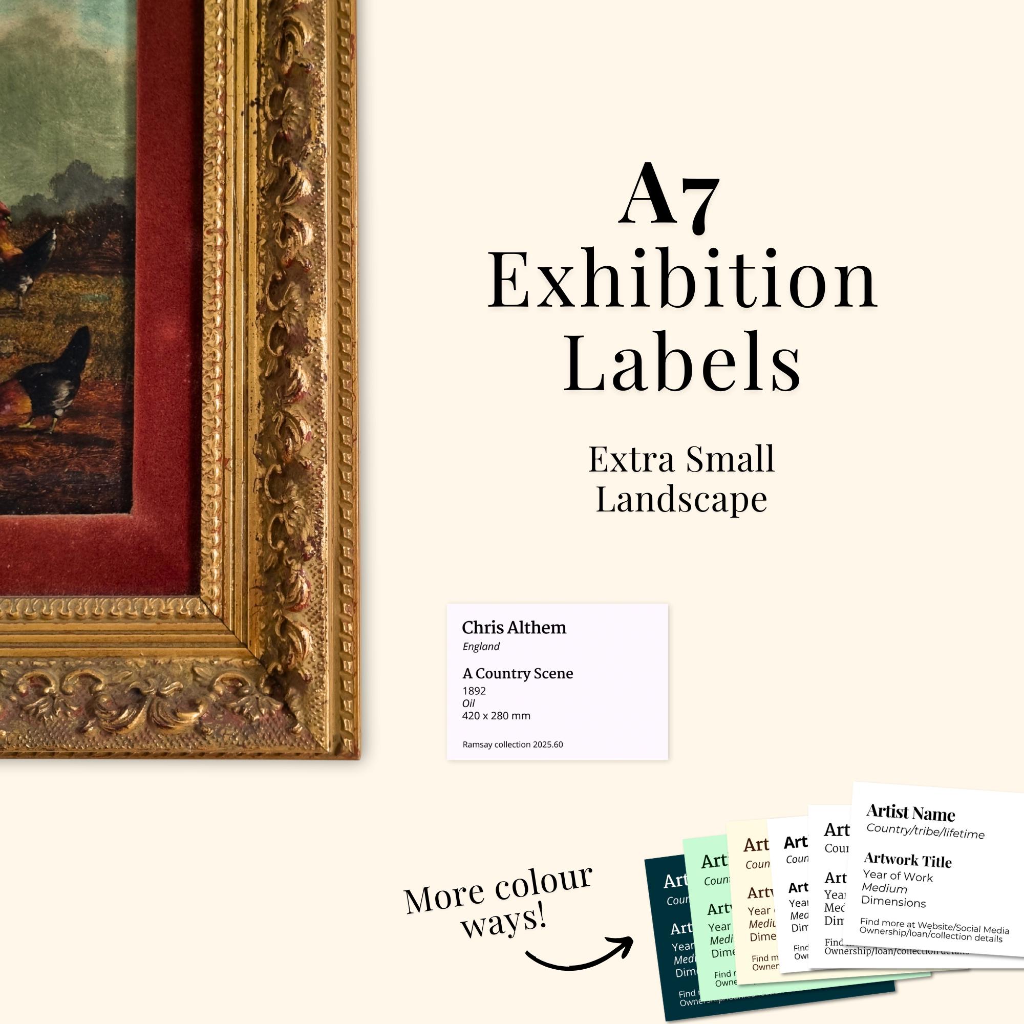 Printable A7 Landscape Art Exhibition Label Digital Template ...
