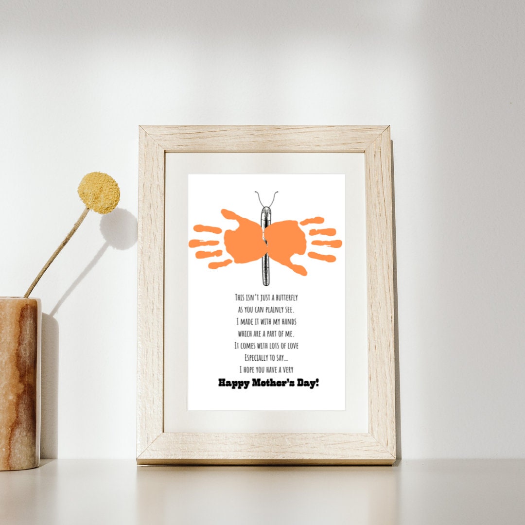 Mothers Day Butterfly Handprint a Printable - Etsy