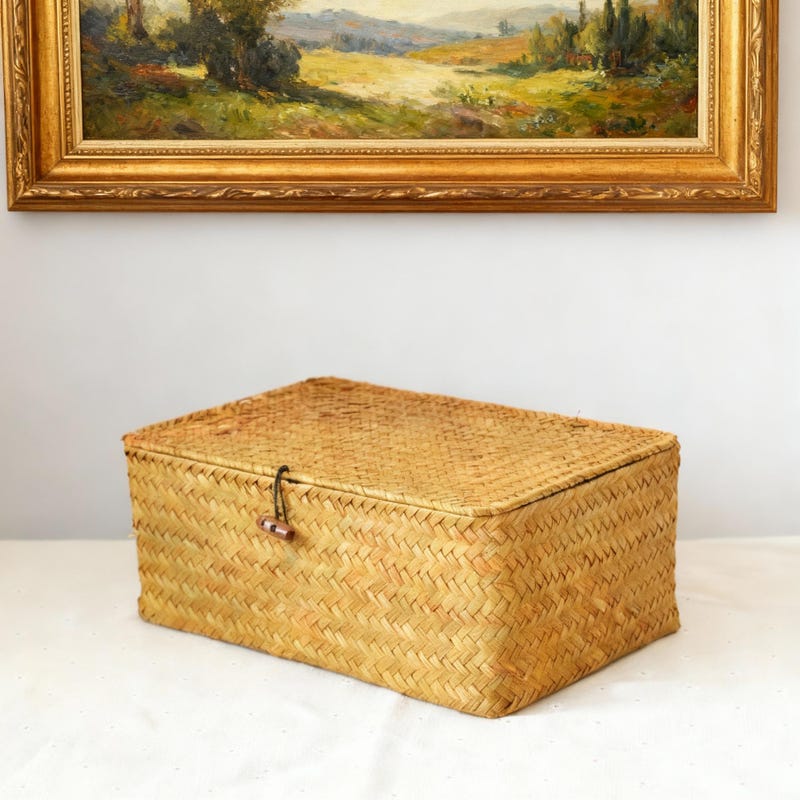 Rattan Box With Rattan Lid - Etsy