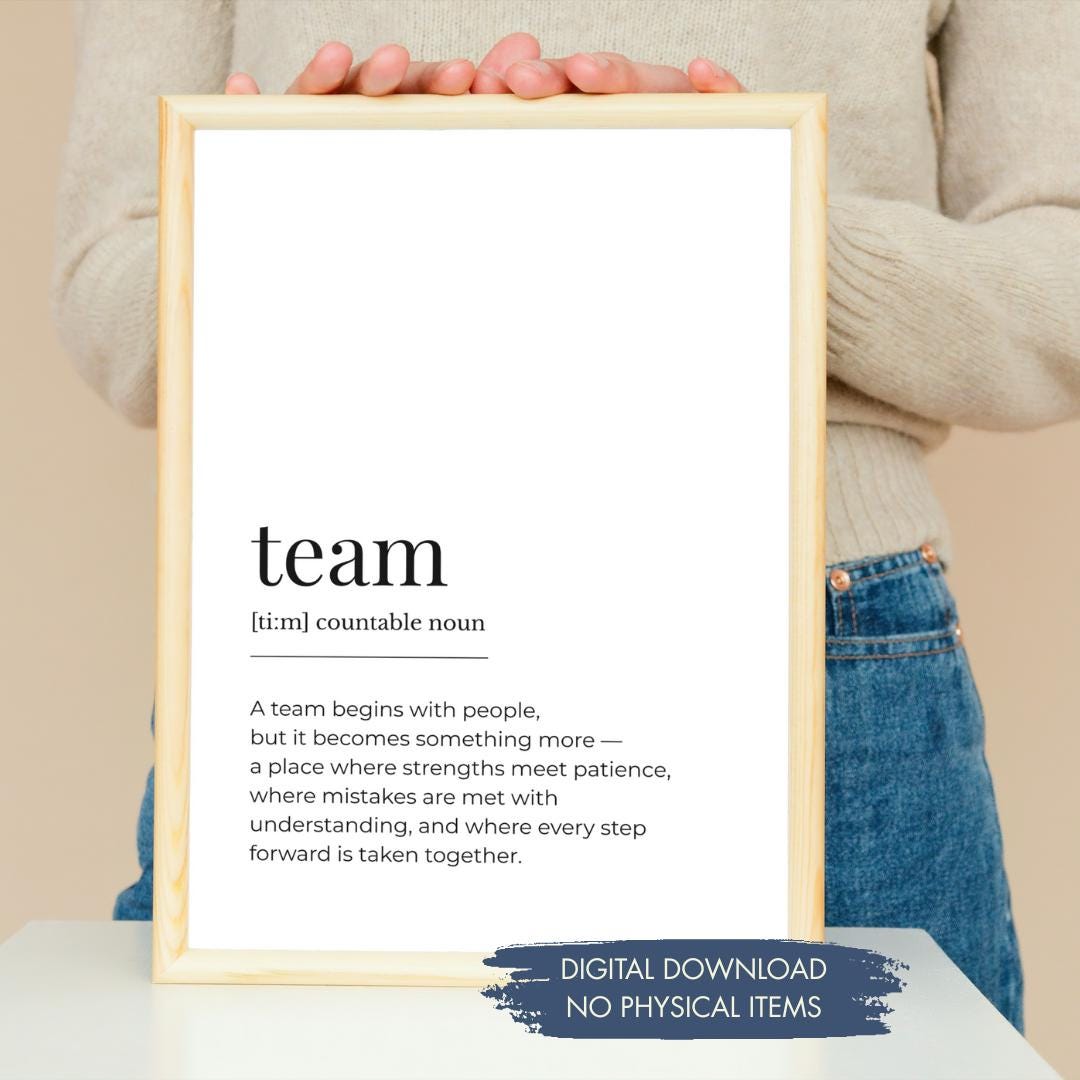 Team Definition Wall Art — Begins With People (digital Download) - Etsy