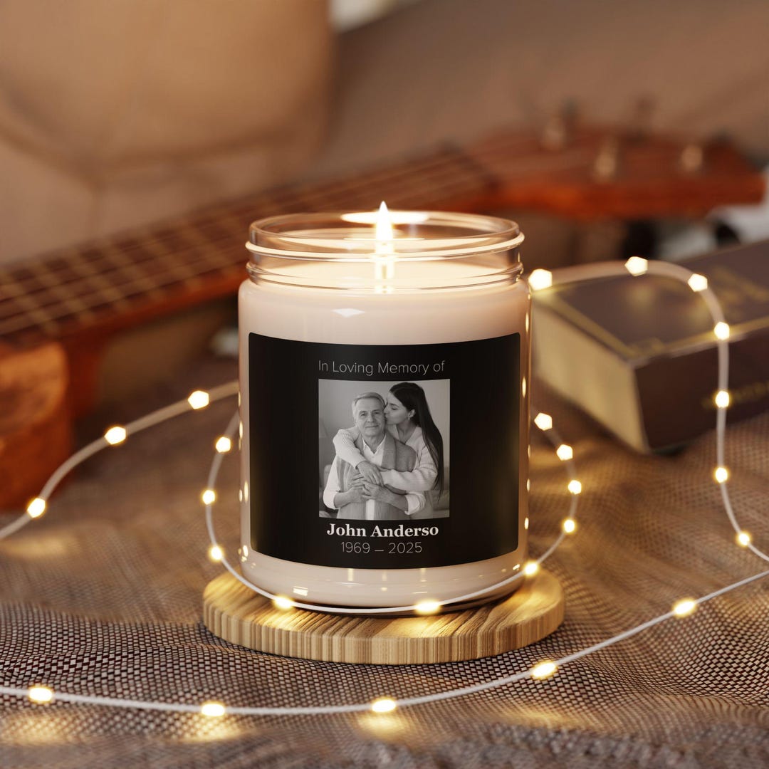 Custom Dad Memorial Candle , Photo Candle , Father Tribute Gift ...