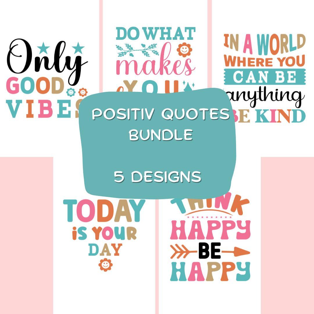 Positive Quotes Poster Bundle – Printable Wall Art Set of 5 ...