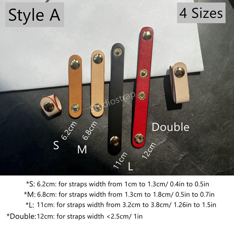 Multi-use Full Grain Leather Strap Keeper, Strap Buckle Adjuster ...