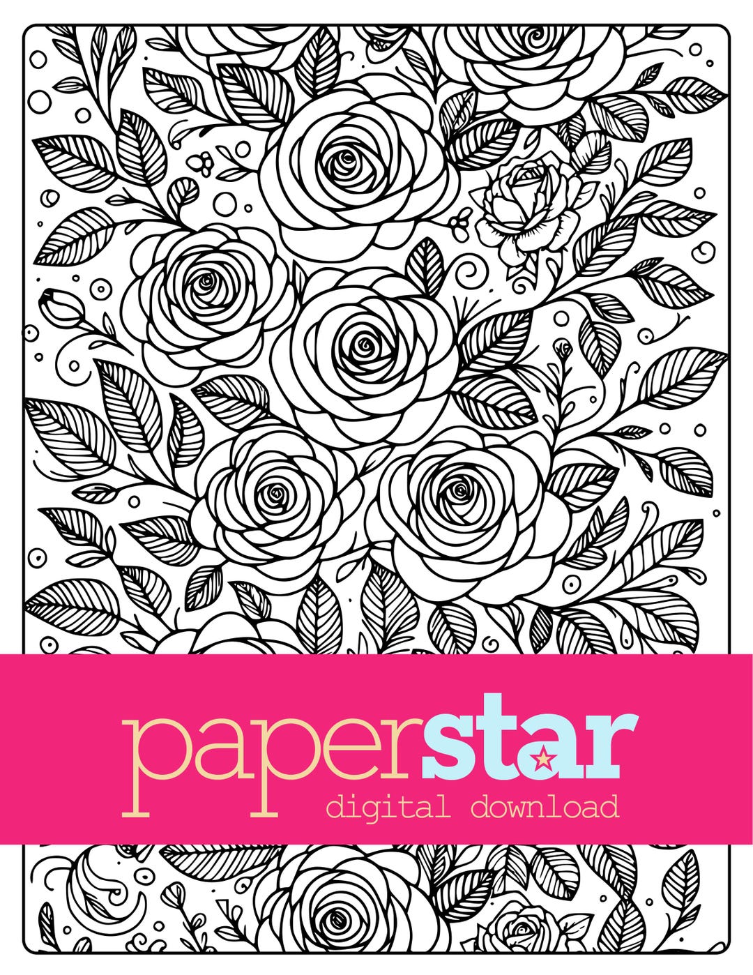 Printable Flower Coloring Sheets 7-pack 8.5x11in - Etsy