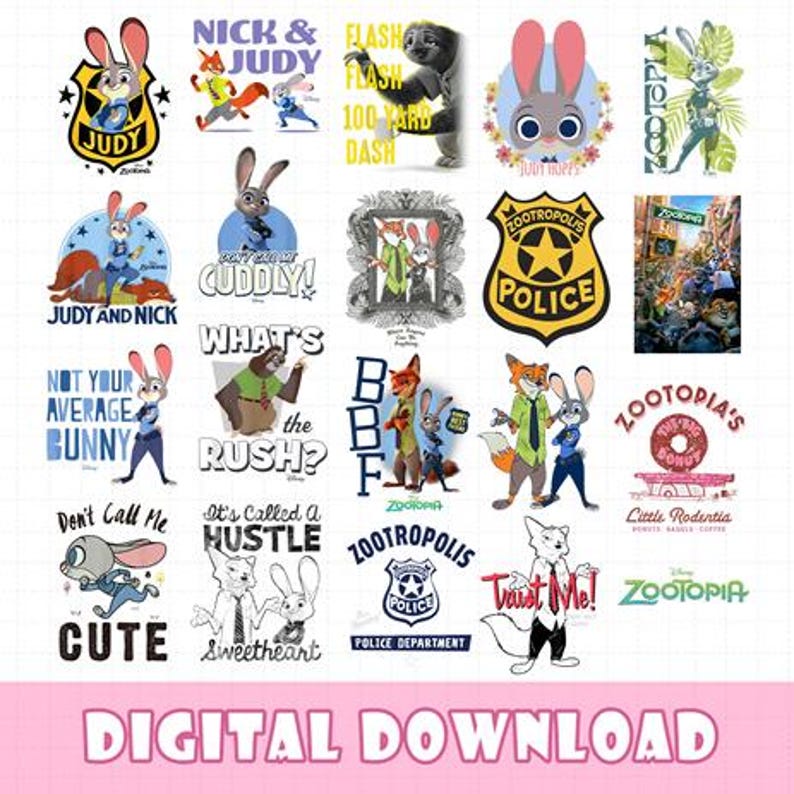 19+ Designs Zootopia PNG Bundle, Disneyland Cartoon Characters Png ...