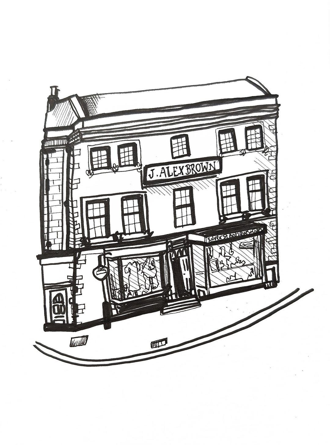 Bradford-on-avon Store Front Drawing Giclee Print - Etsy