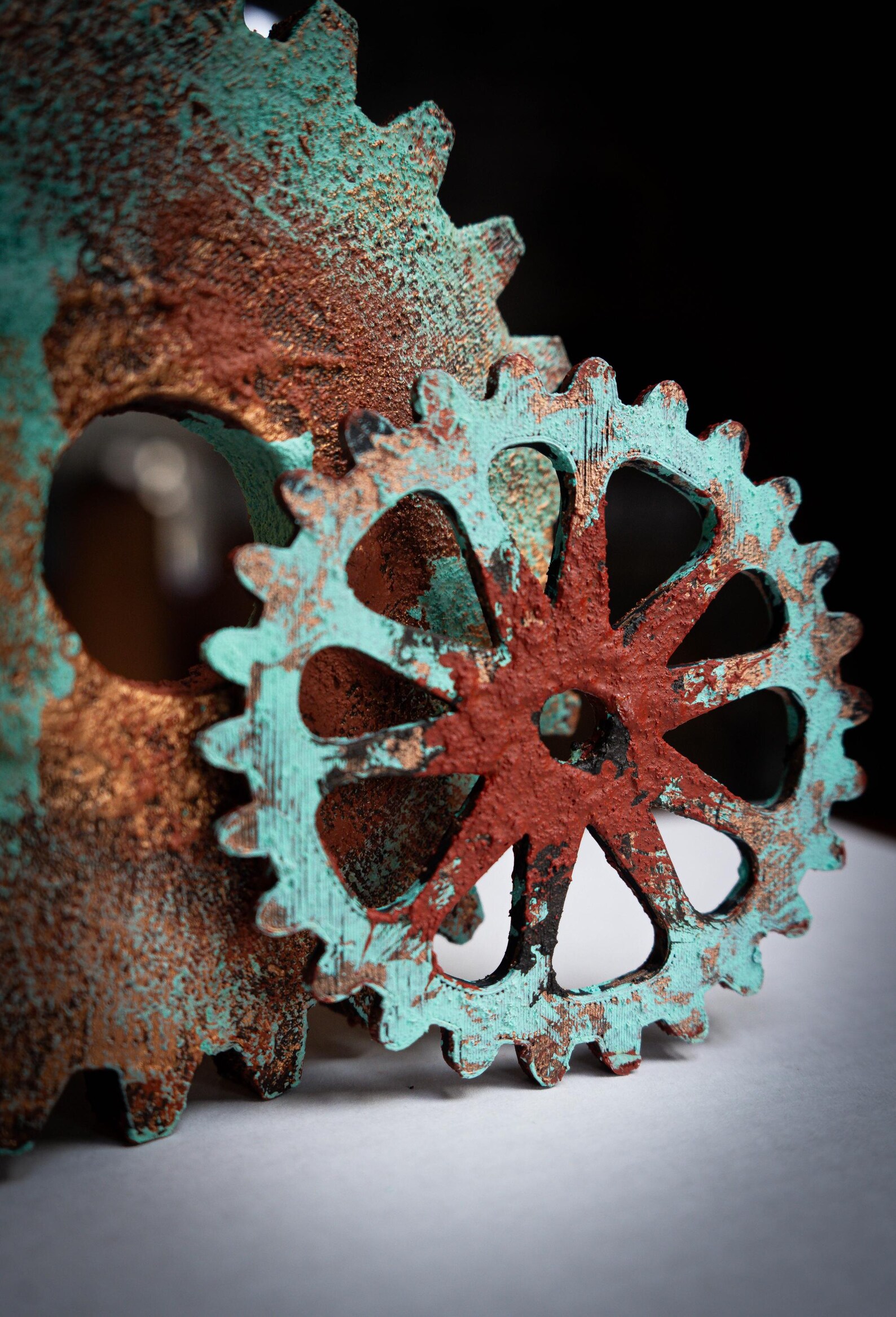 Patina Steampunk Gear Set – Rustic Metal Look, Eco-friendly Decor (set ...