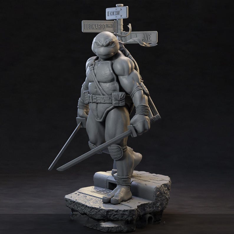 Leonardo Fanart STL Statue + Bust | 1/6 Scale | 3D STL Print File Model ...
