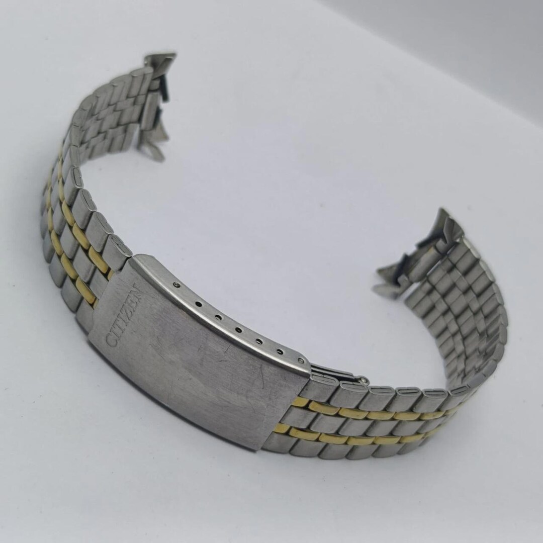 18 Mm Citizen 5080-K09991 Two-tone Railroad Bracelet / Curved-end ...