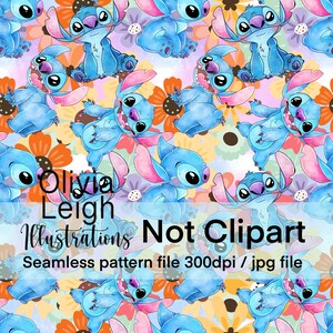Cute Lilo and Stitch Seamless Pattern. Digital Paper. DIGITAL - Etsy