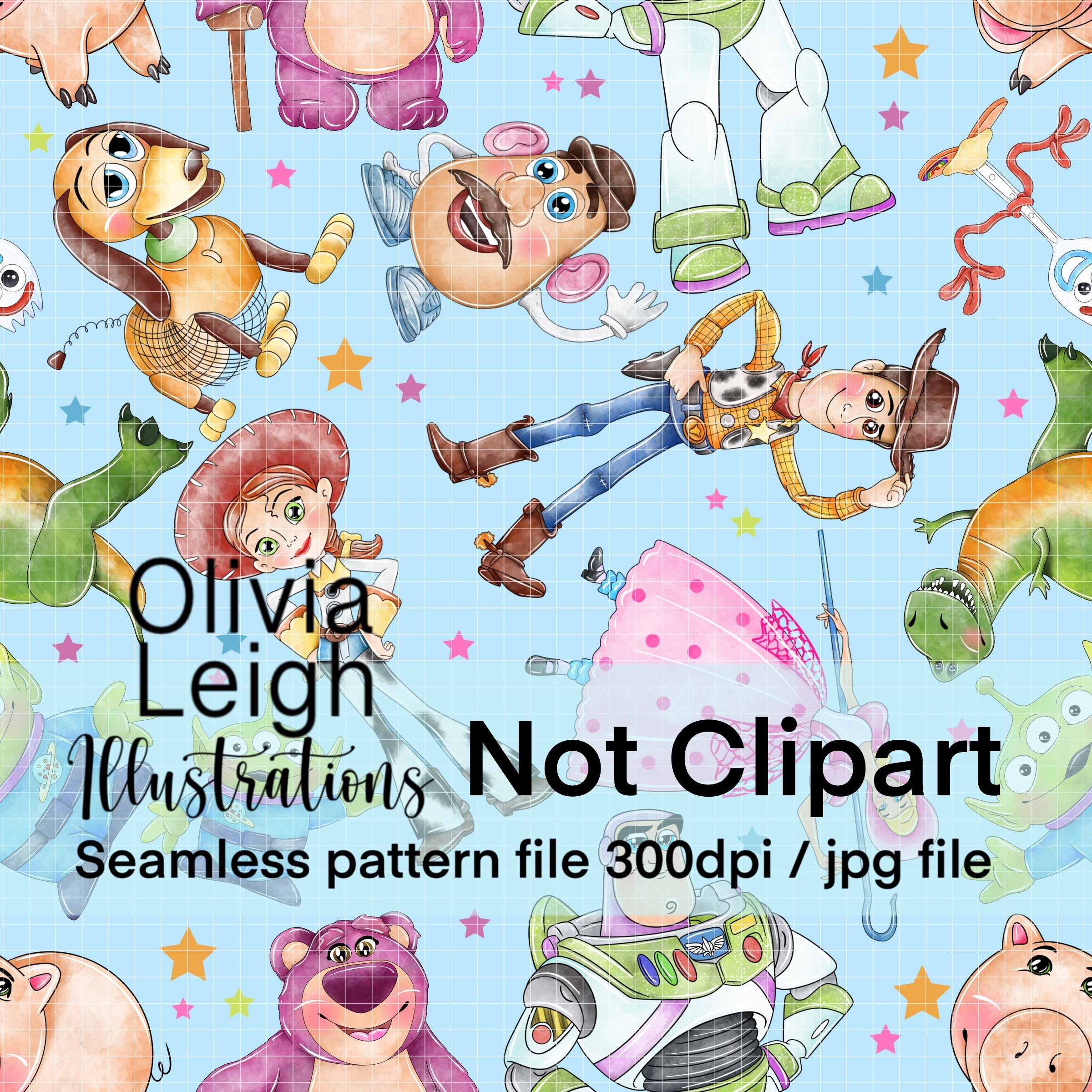 Toy Story Seamless Repeat Pattern. Digital Paper. DIGITAL DOWNLOAD ...