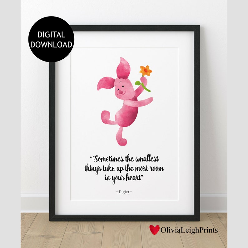 Winnie the Pooh Piglet Word Art Quote Print-wall - Etsy