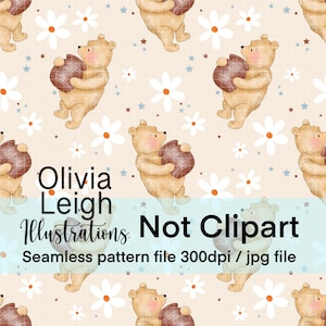 Winnie the Pooh Bear and Eeyore Seamless Repeat Pattern. Digital Paper ...