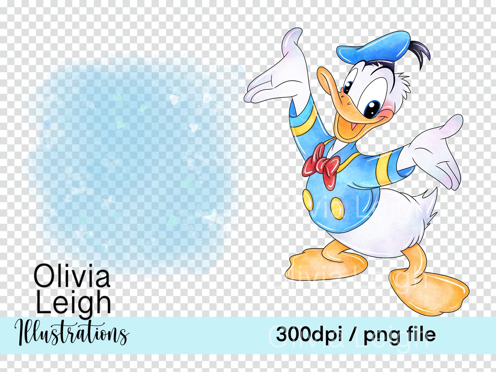 Donald Duck Cute Clipart PNG Files DIGITAL DOWNLOAD Commercial - Etsy