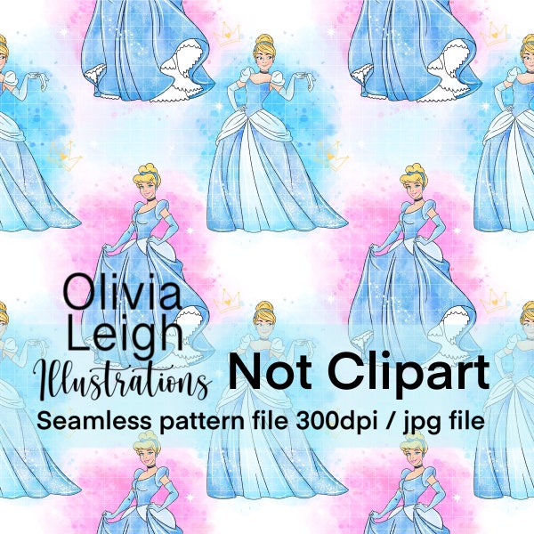 Cinderella Seamless Pattern - Etsy