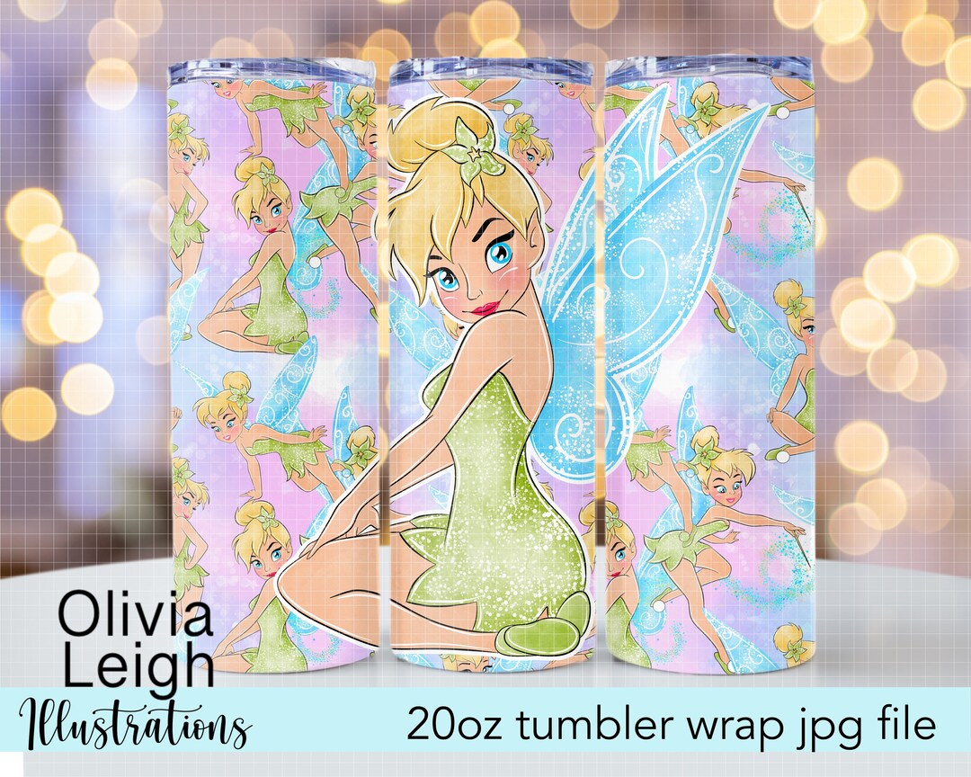 Tinkerbell Sublimation Design Cup Wrap DIGITAL DOWNLOAD 20oz Skinny ...
