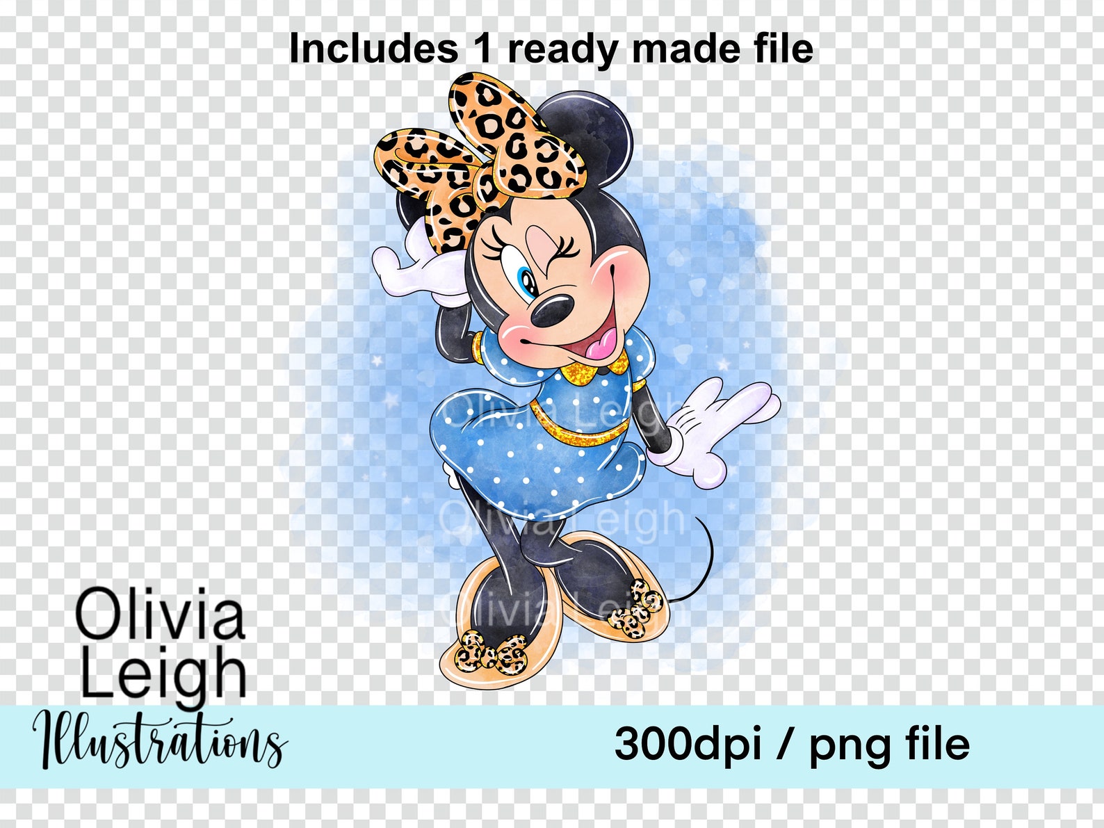 Minnie Cute Leopard Print Clipart PNG Files DIGITAL DOWNLOAD - Etsy