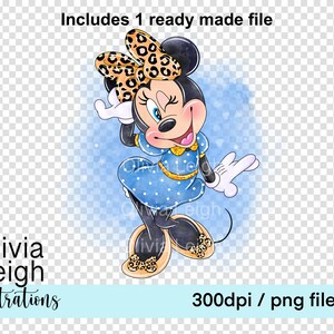 Minnie Cute Leopard Print Clipart PNG Files DIGITAL DOWNLOAD Childrens ...