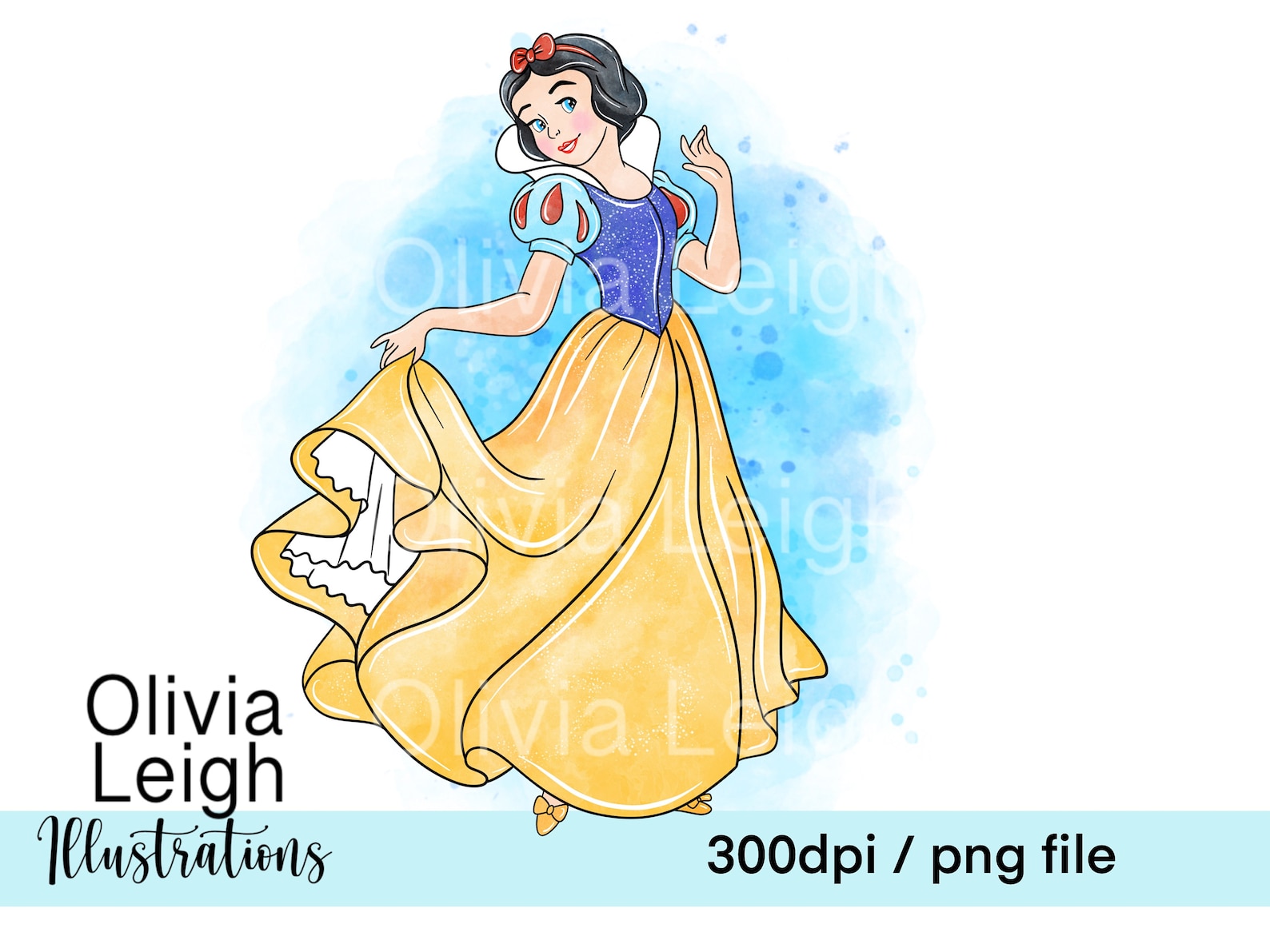 Princess Snow White Cute Clipart PNG Files DIGITAL DOWNLOAD - Etsy