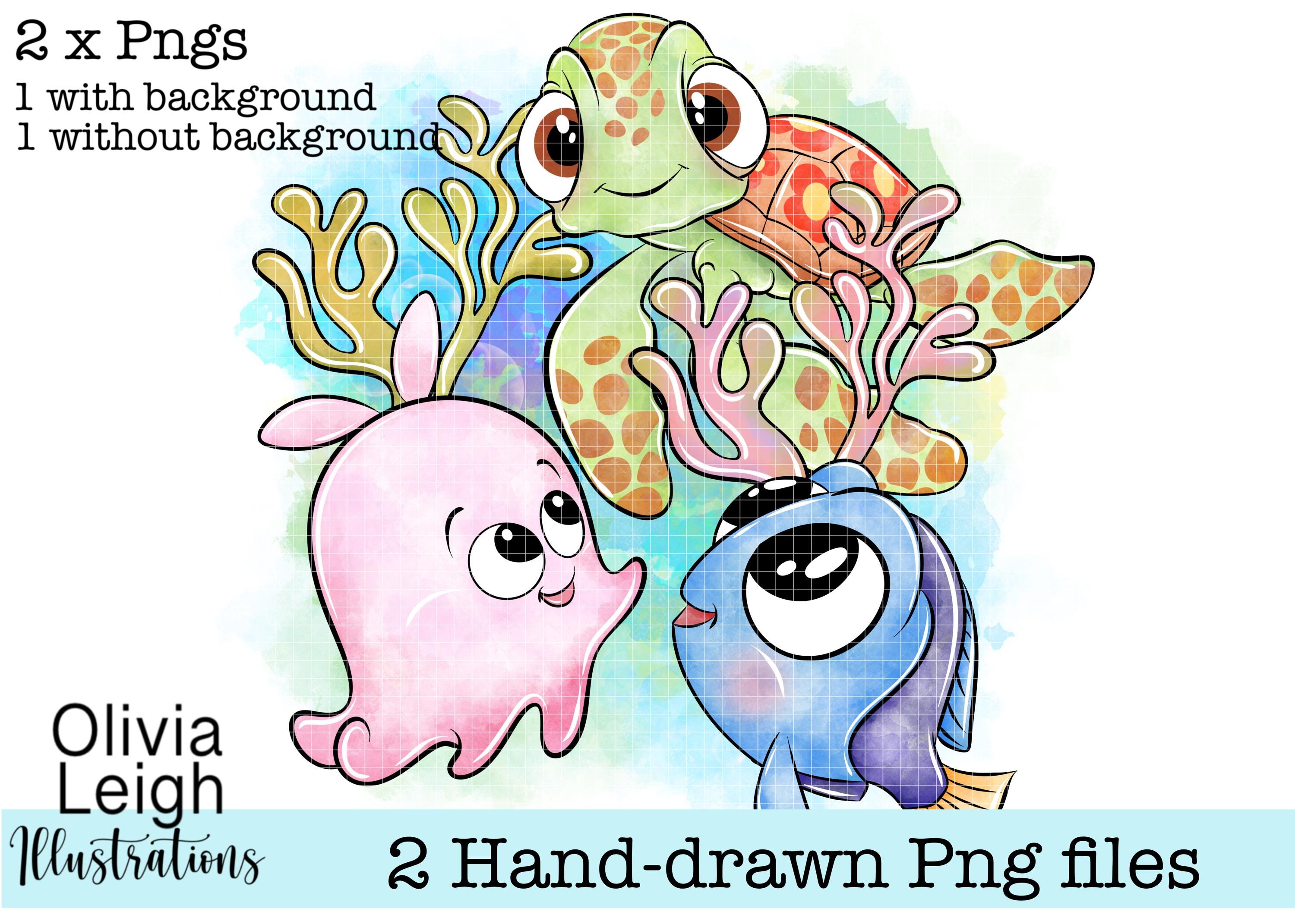 Finding Dory, Finding Nemo, Babies, Cute Clipart PNG Files Hand Drawn ...