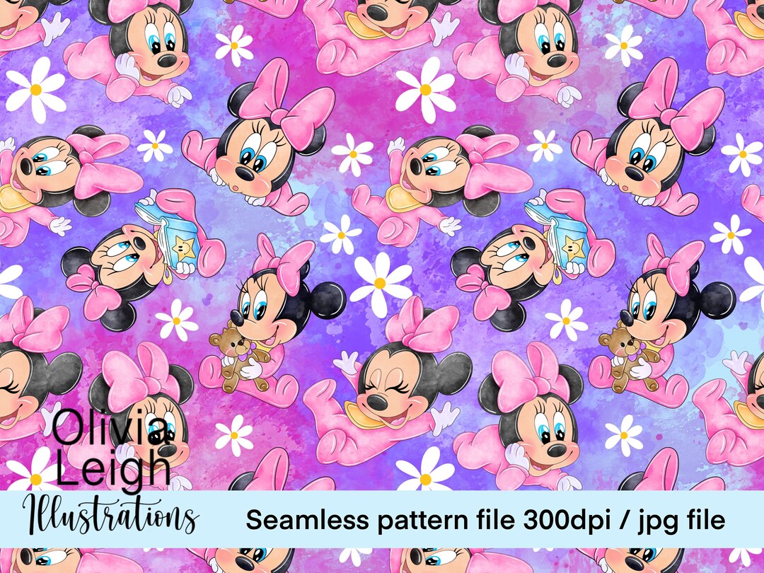 Baby Minnie Mouse Toddler Seamless Repeat Pattern. Digital - Etsy