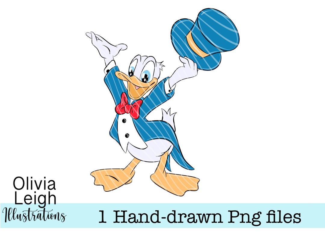 Donald Duck, Circus, Cute Clipart PNG Files Hand Drawn DIGITAL DOWNLOAD ...