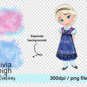 Baby Toddler Princess Elsa Frozen Cute Clipart PNG Files DIGITAL ...